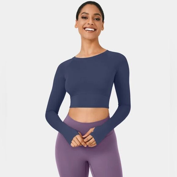 HALARA | Tops | Halara Solid Thumb Holecropped Yoga Sports Top Size M ...
